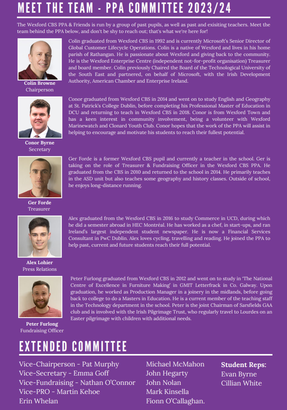 About the Past Pupils' Association - Wexford CBS